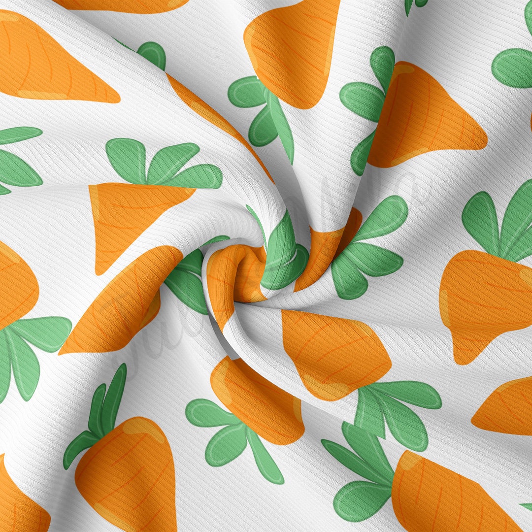 Easter Rib Knit Fabric by the Yard Ribbed Jersey Stretchy Soft ...