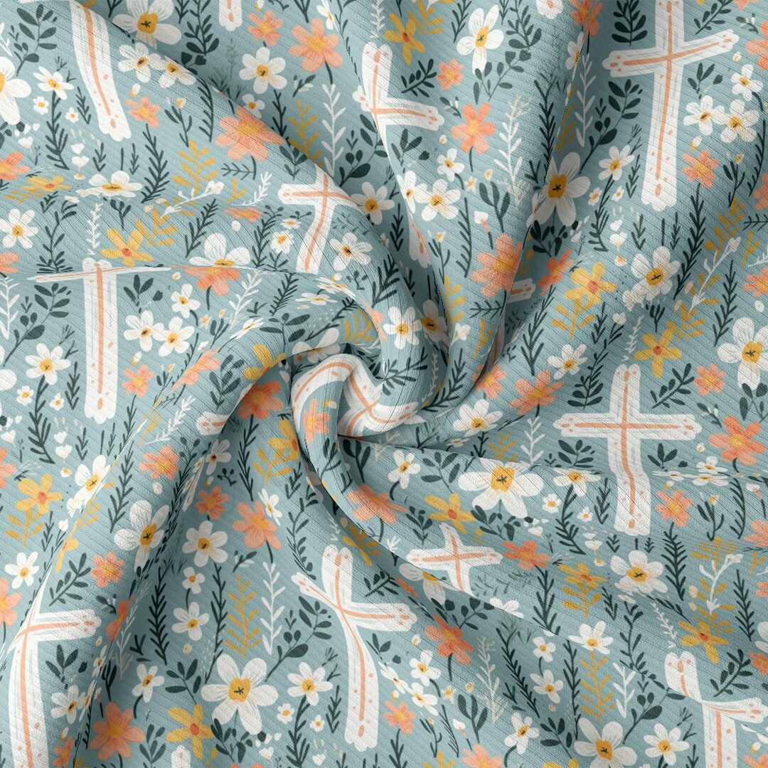 Rib Knit Fabric by the Yard Ribbed Jersey Stretchy Easter Polyester ...