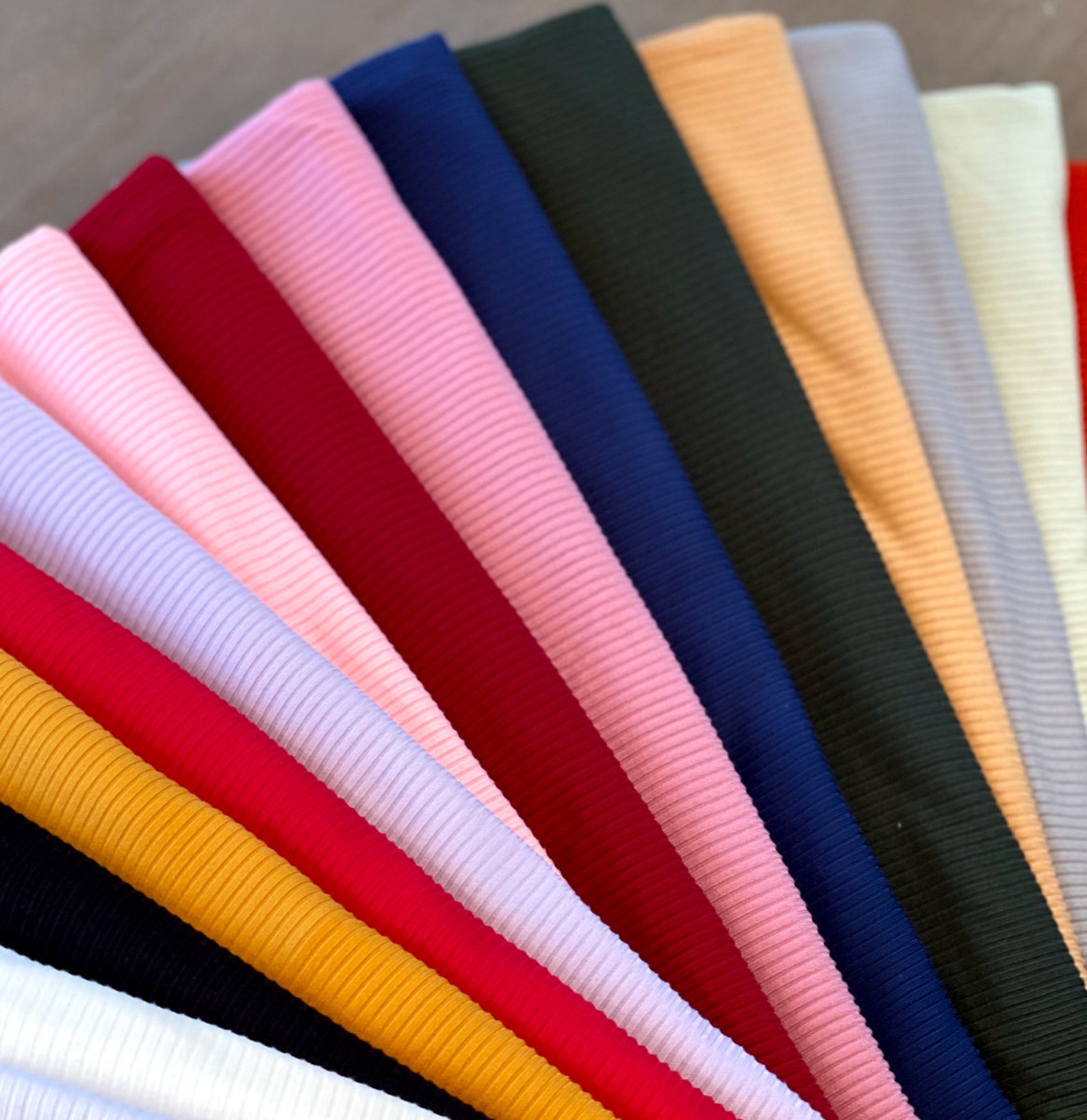 Rib Knit Fabric by the Yard Ribbed Jersey Stretchy Soft Polyester ...
