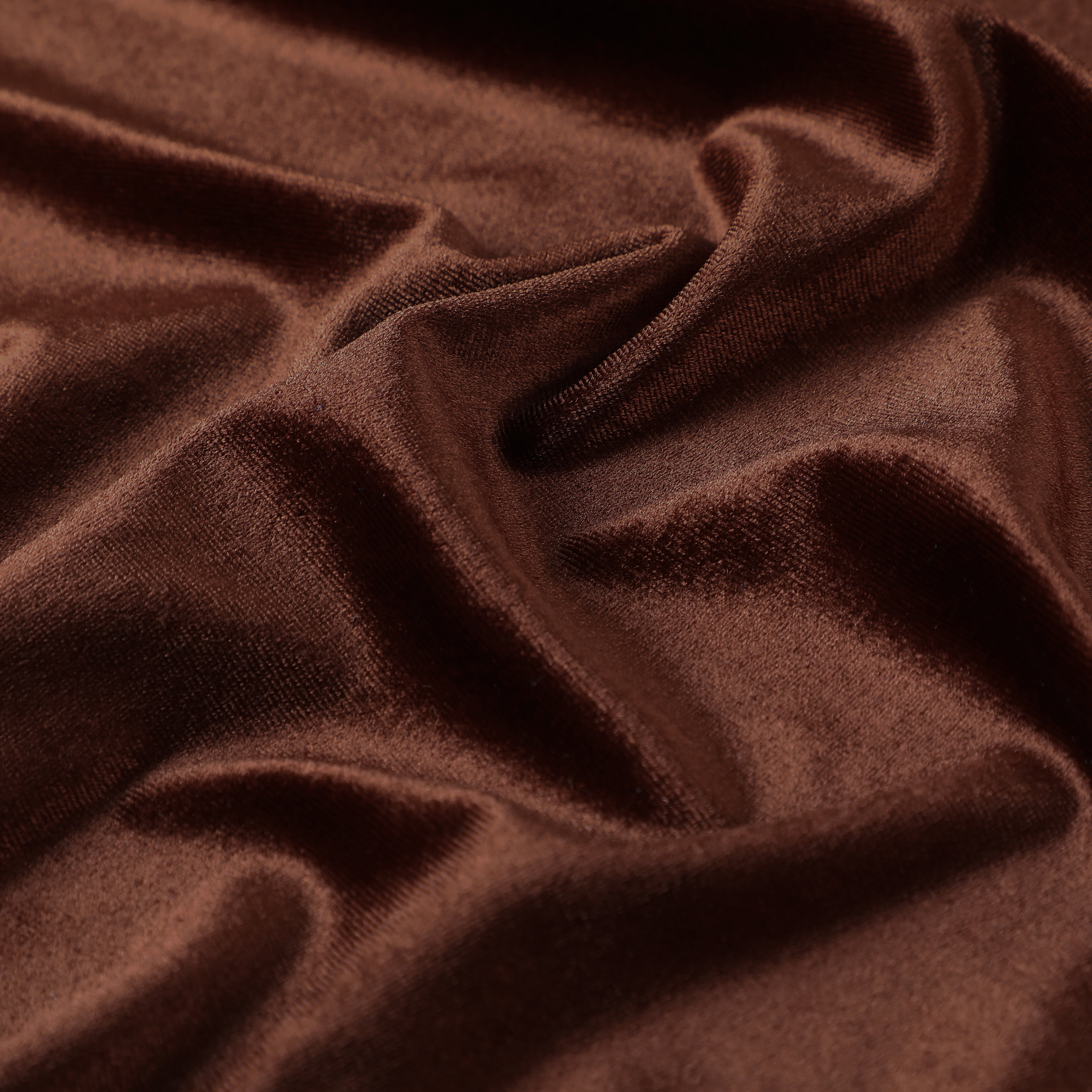 Brown Stretchy Velvet Fabric by the Yard Stretch Fabrics Polyester ...