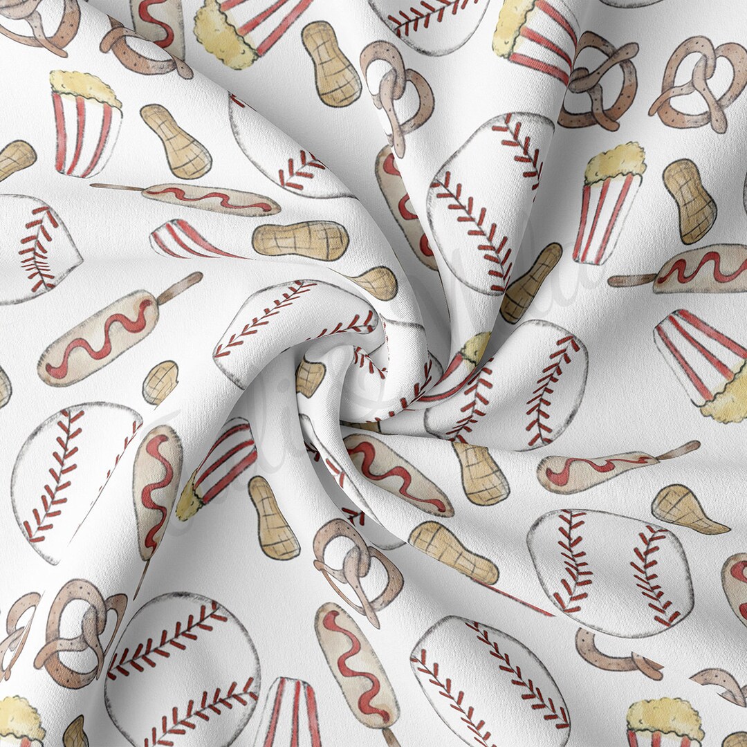 Baseball DBP Fabric Double Brushed Polyester Fabric by the Yard DBP ...