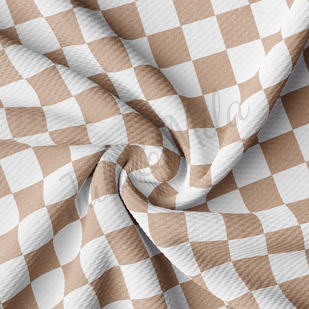 Beige Checkers Checkered Board Liverpool Bullet Textured Fabric by the ...
