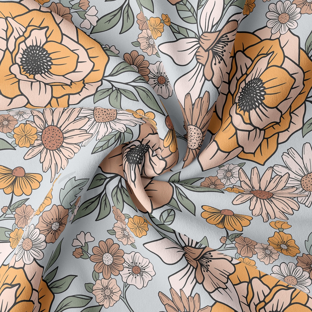 Floral DBP Fabric Double Brushed Polyester Fabric by the Yard DBP ...