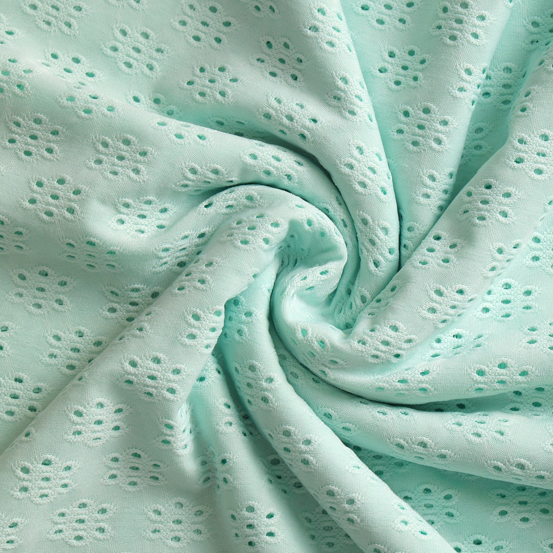 Eyelet Fabric by the Yard Floral Knit Eyelet Fabric Eyelet - Etsy