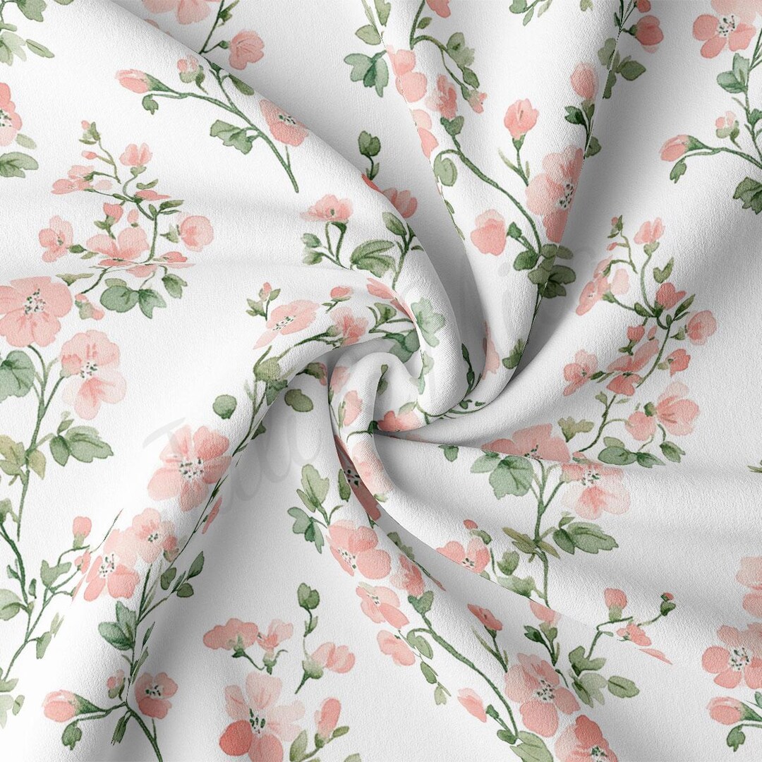 Floral DBP Fabric Double Brushed Polyester Fabric Jersey Stretchy Soft ...