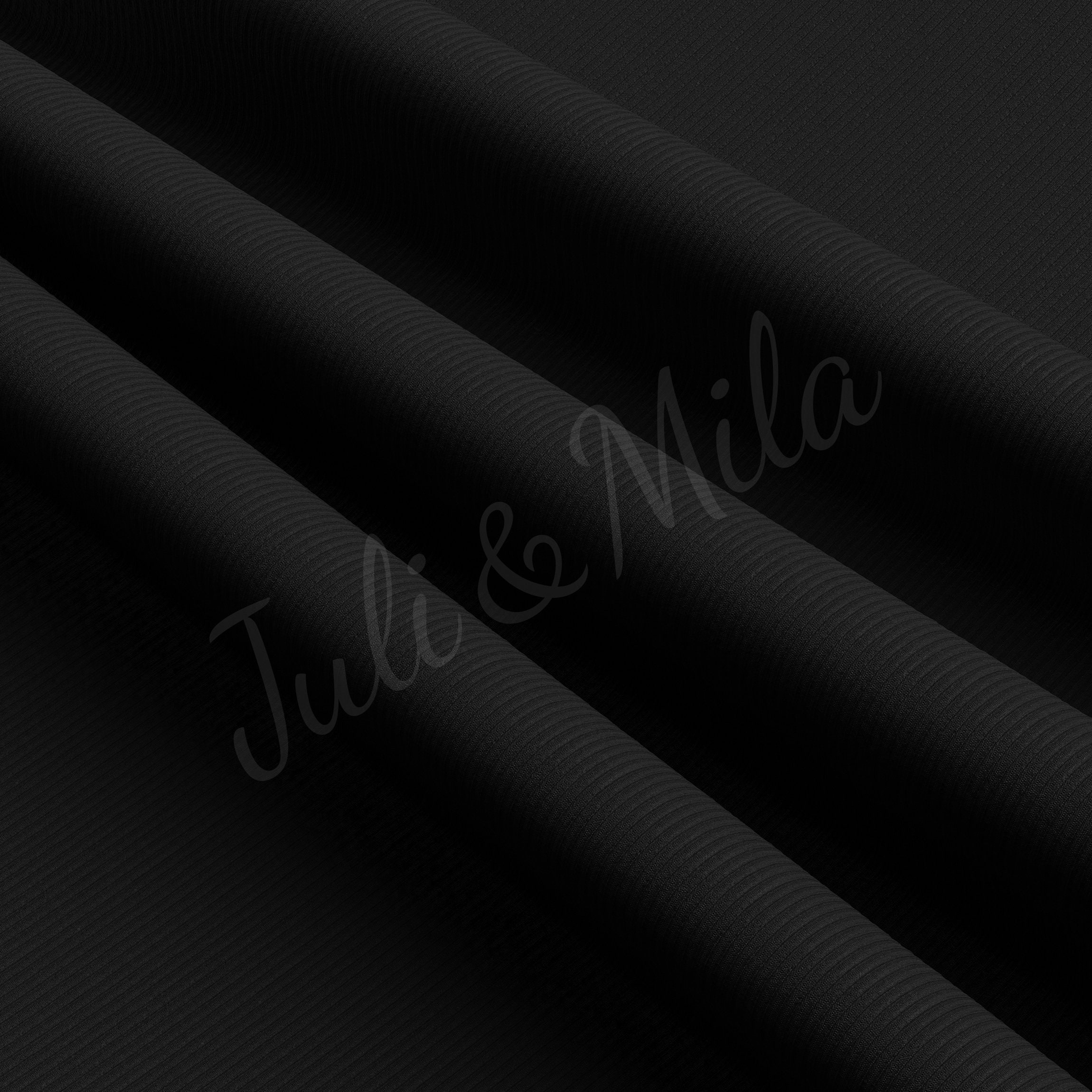 Black Rib Knit Fabric by the Yard Ribbed Jersey Stretchy Soft - Etsy