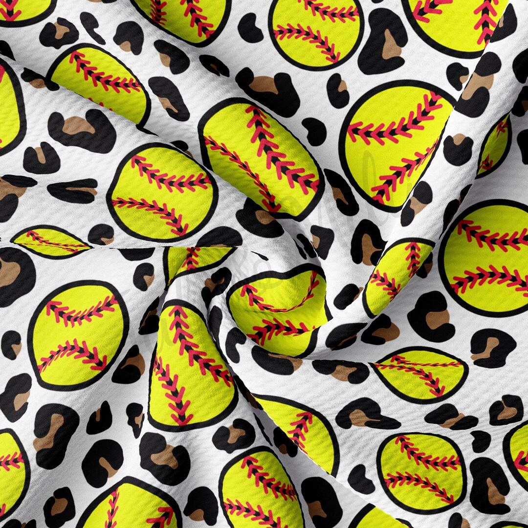 Softball Cheetah Bullet Printed Liverpool Textured Fabric by the Yard ...