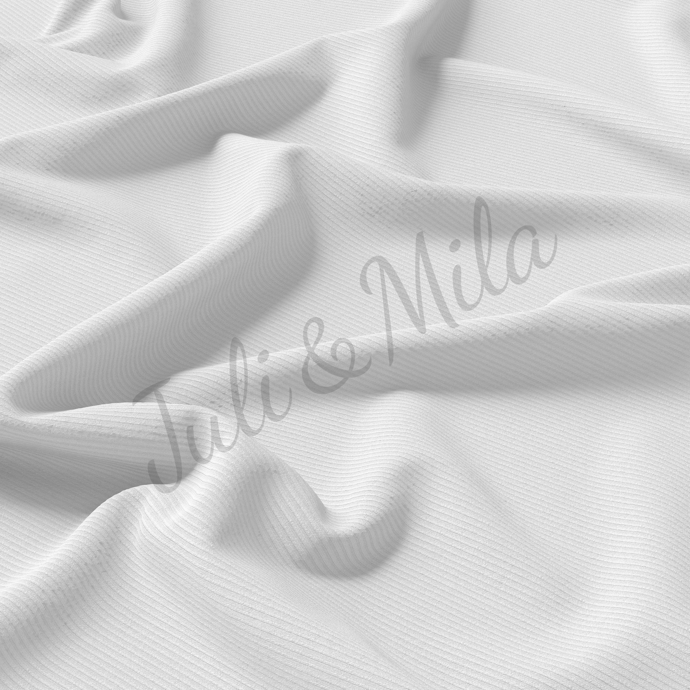 White Rib Knit Fabric by the Yard Ribbed Jersey Stretchy Soft - Etsy