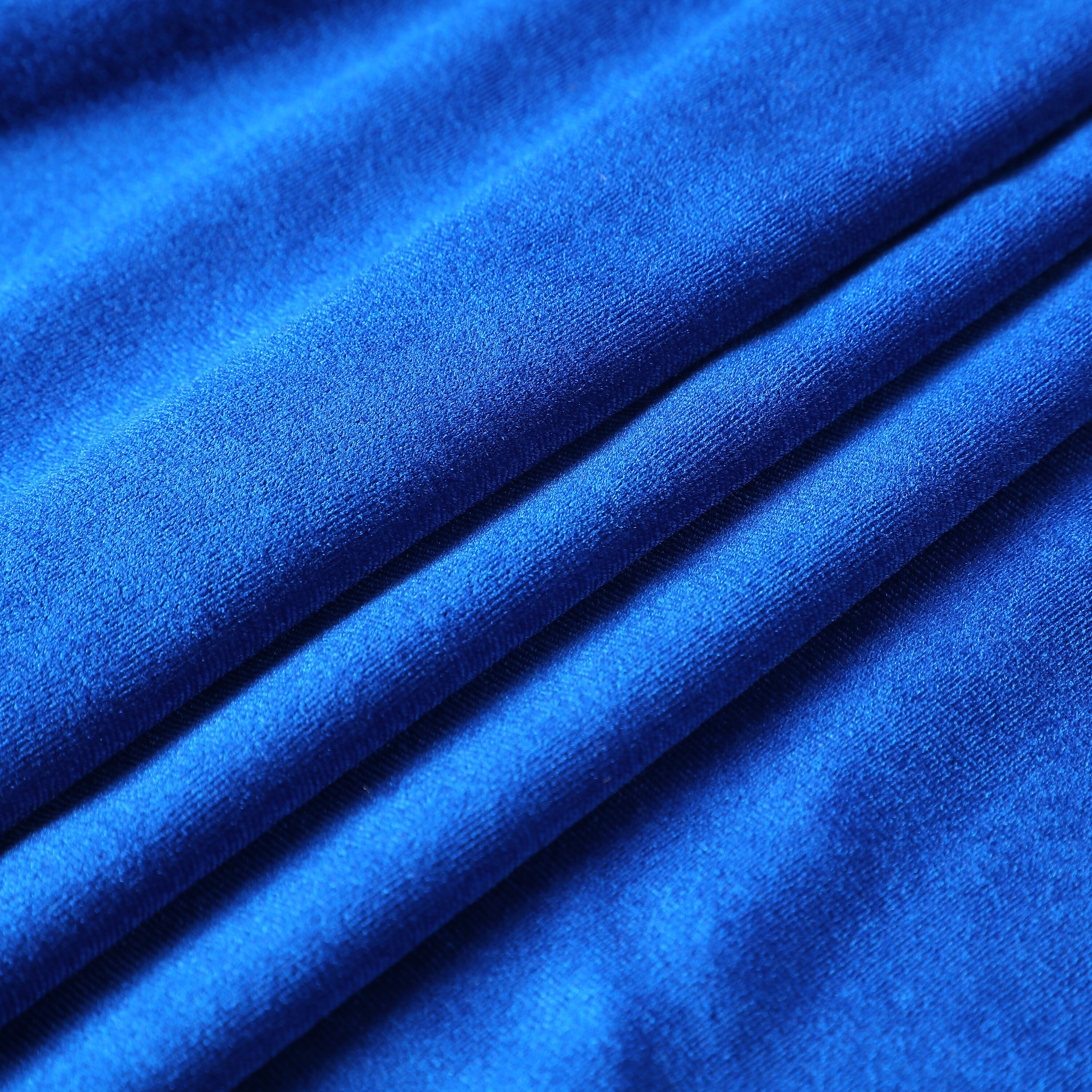 Royal Blue Stretchy Velvet Fabric by the Yard Stretch Fabrics - Etsy