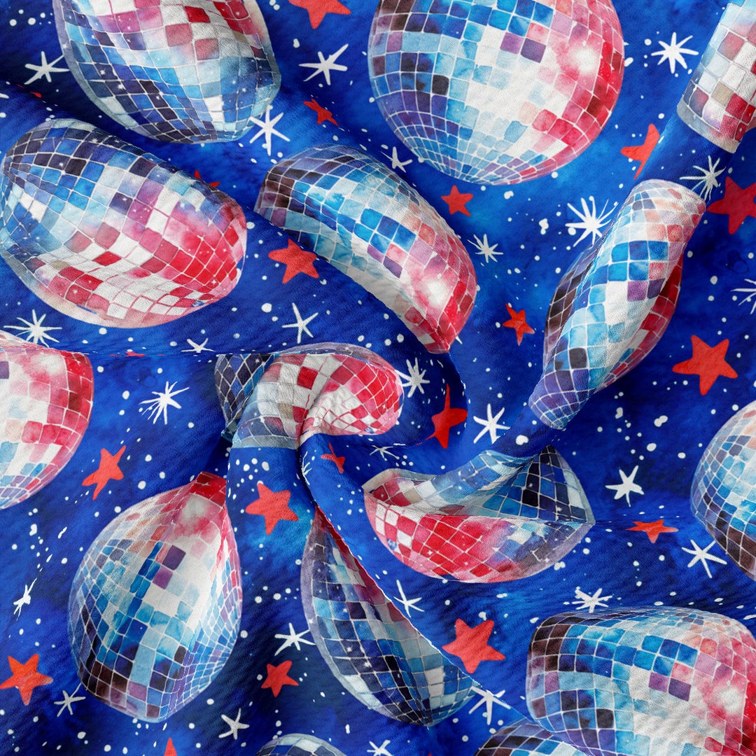 4th of July Patriotic Printed Liverpool Bullet Textured Fabric by the ...