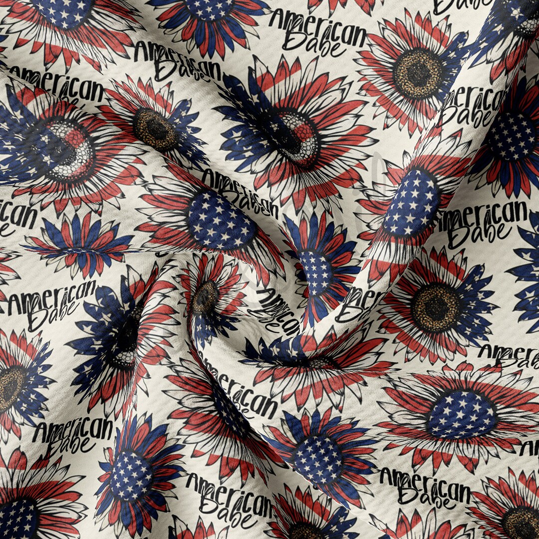 Patriotic 4th of July Printed Liverpool Bullet Textured Fabric by the ...