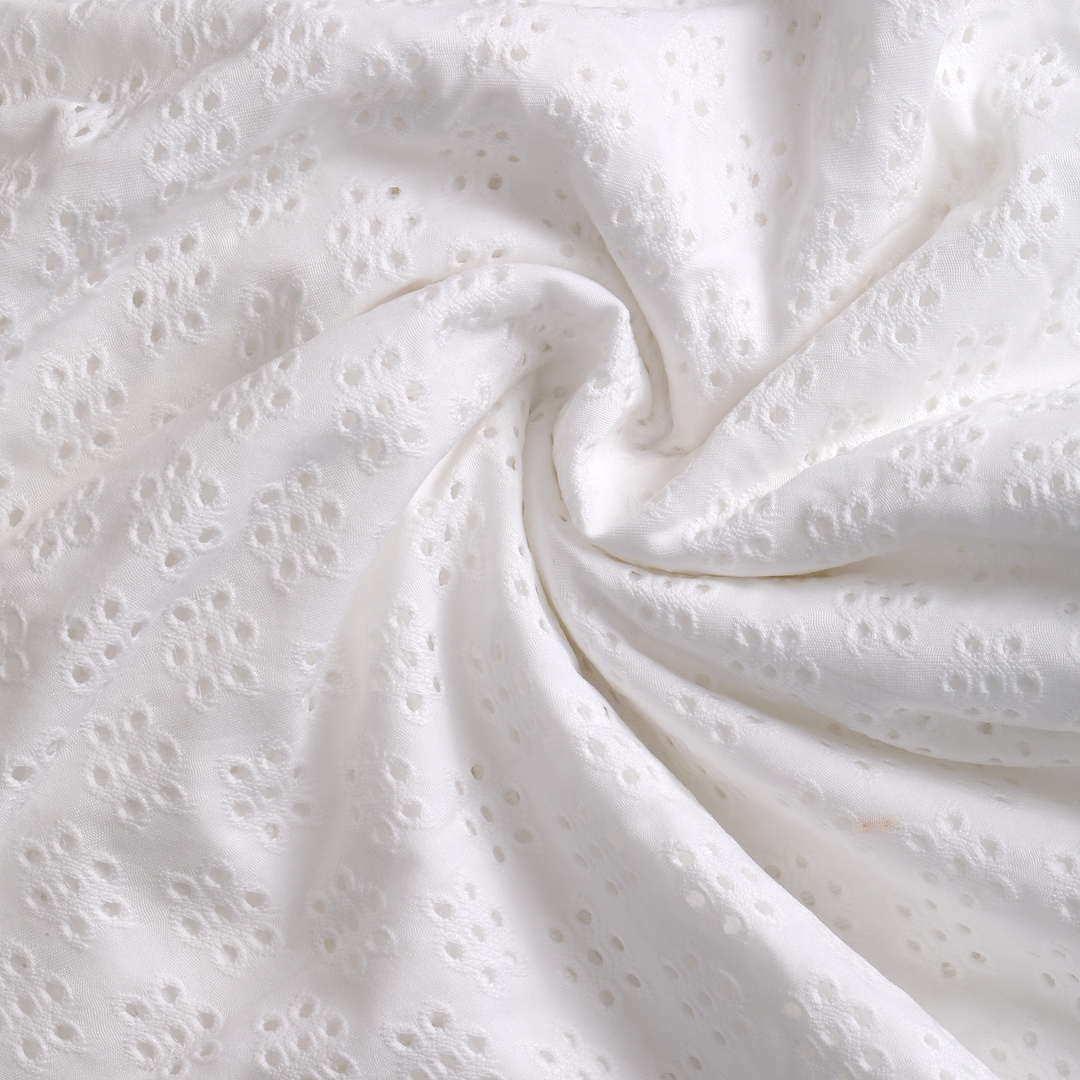 Eyelet Fabric by the Yard, Floral Knit Eyelet Fabric, Eyelet Stretchy ...