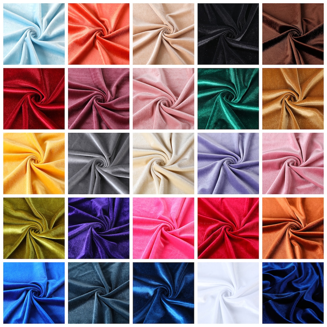 Stretchy Velvet Fabric by the Yard Stretch Fabrics Polyester Spandex ...