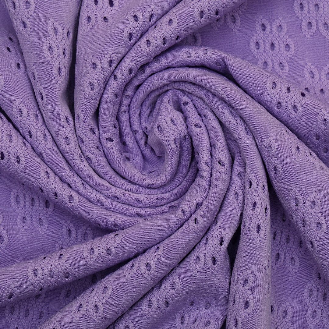 Eyelet Fabric by the Yard, Floral Knit Eyelet Fabric, Eyelet Stretchy ...