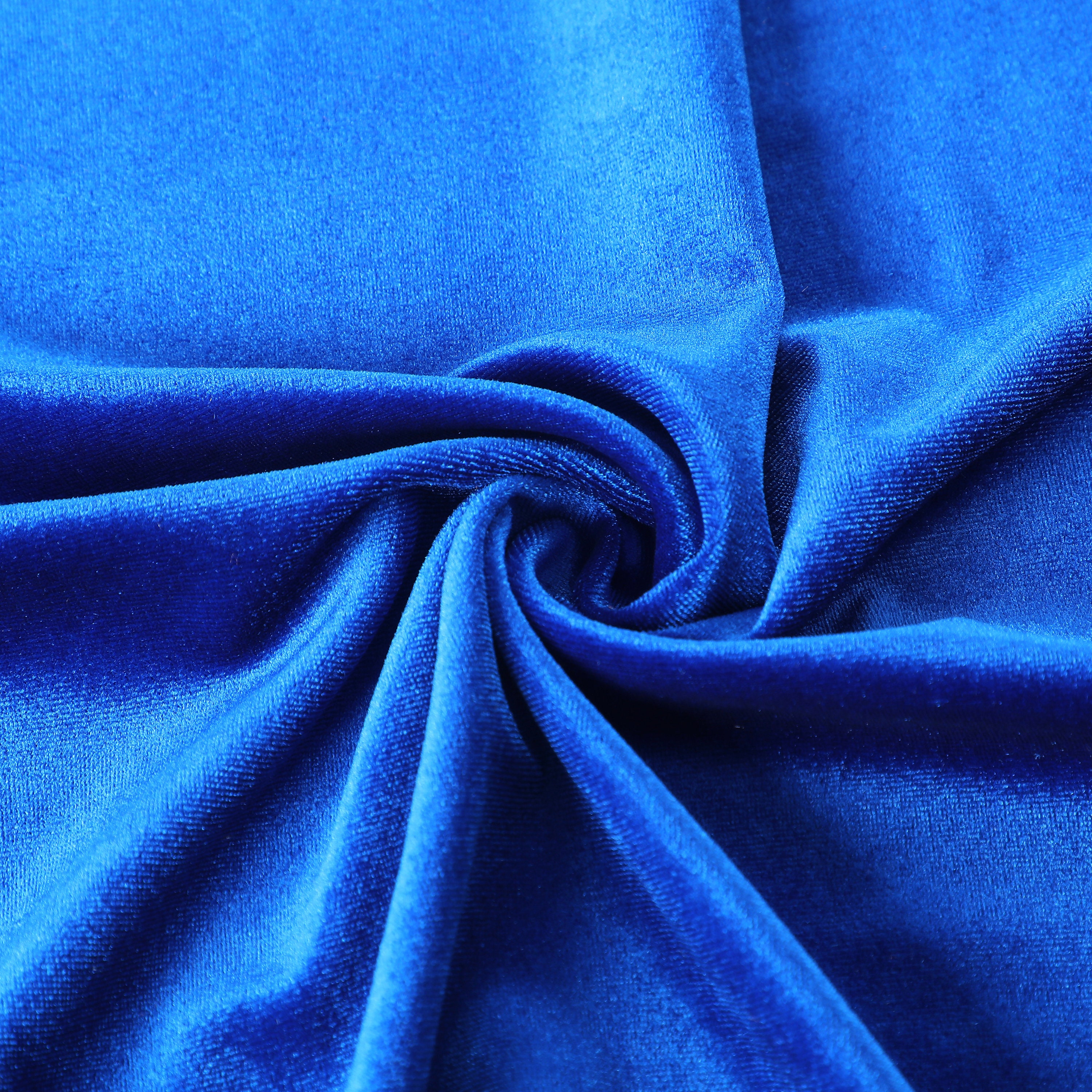 Royal Blue Stretchy Velvet Fabric by the Yard Stretch Fabrics - Etsy