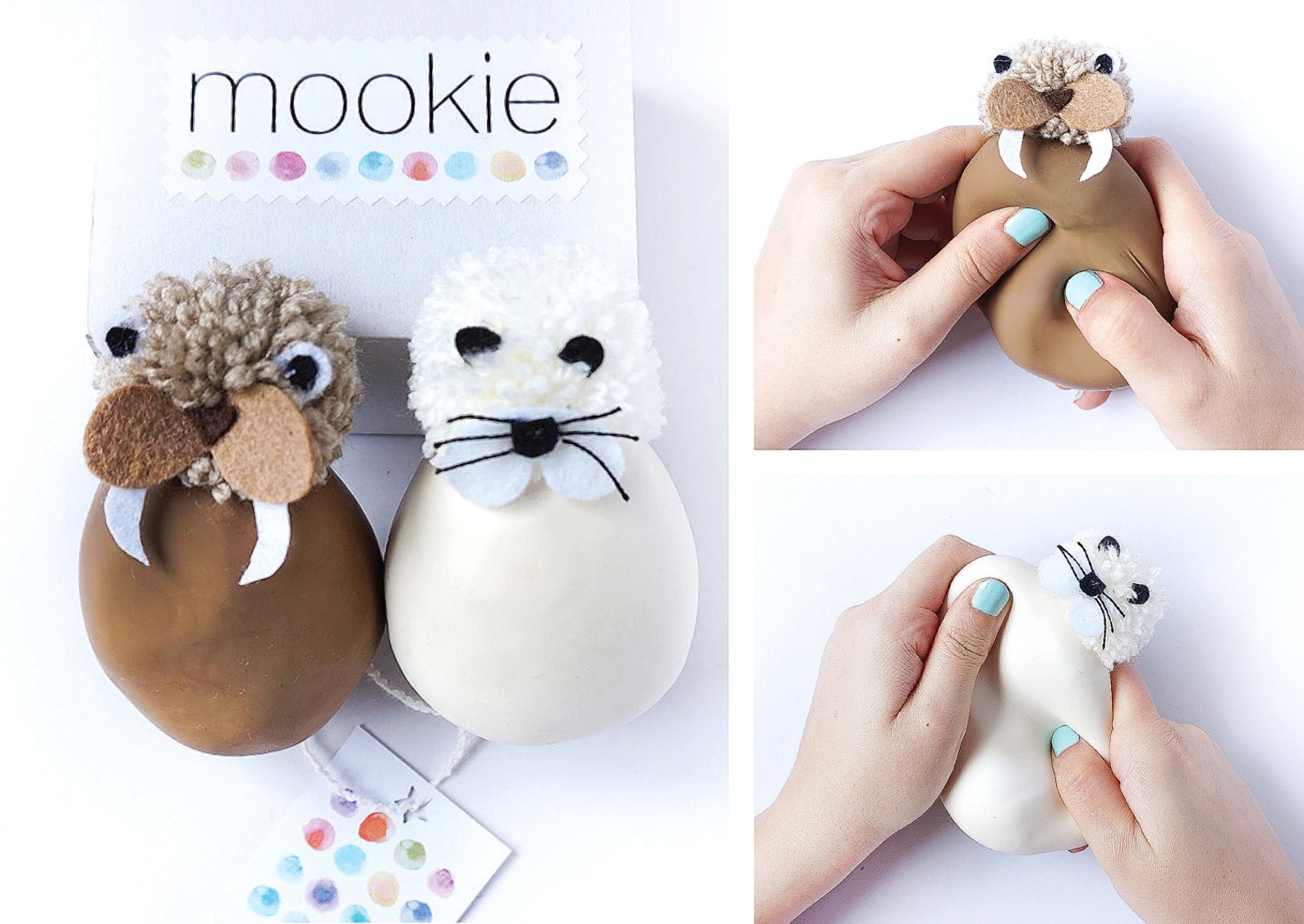 Gift for Kids, Stress Ball, 2pcs, Seal, Walrus, Easter, Sea Animals ...