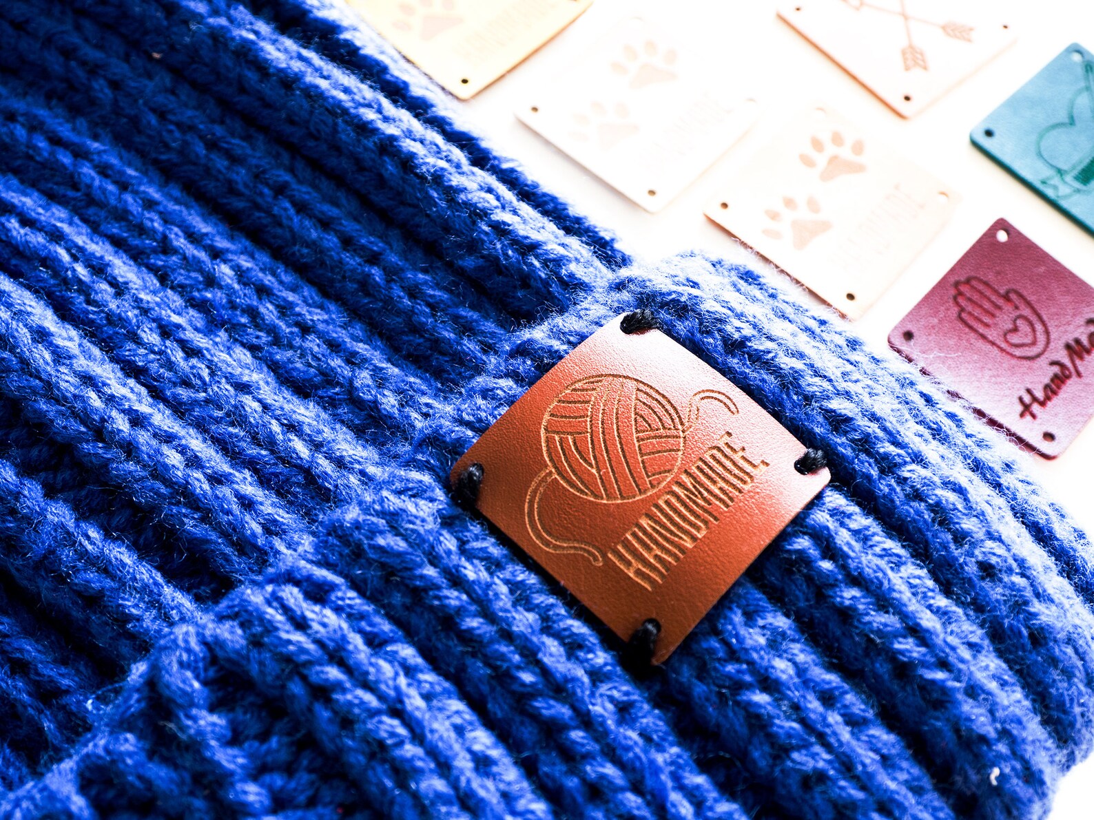 Personalized Leather Labels for Handmade Products Sew on Tags - Etsy