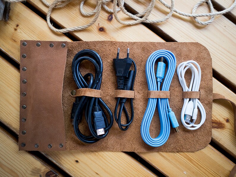 Protective Tech Case Custom Cord Organizer Travel Cable Roll | Etsy