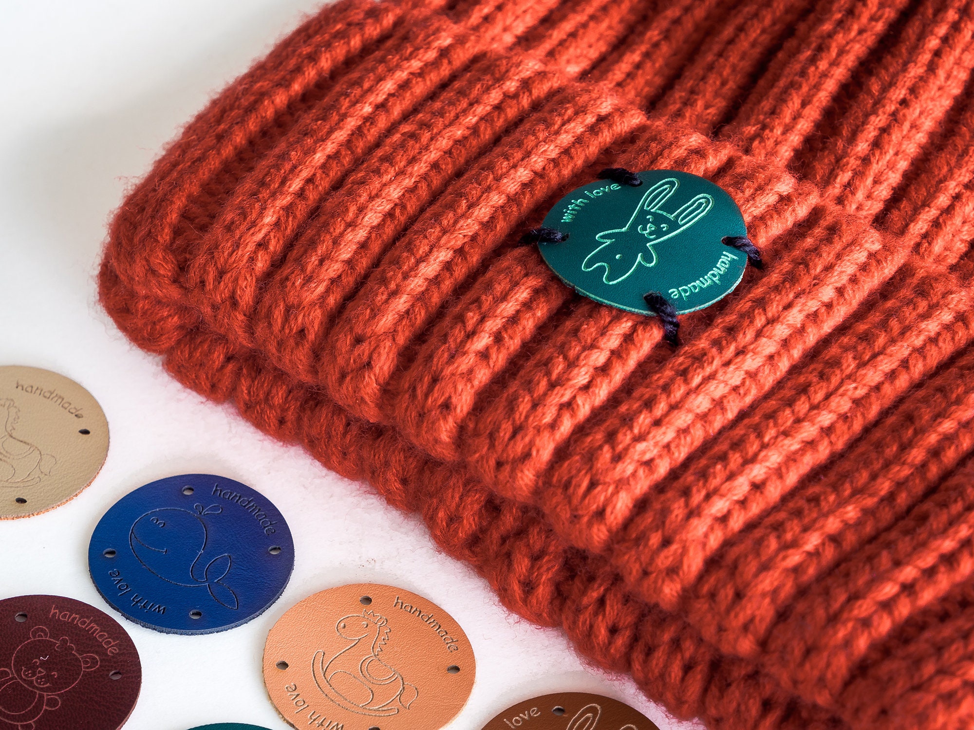 Personalized Circle Round Tags Handmade Item Tags Knitting | Etsy