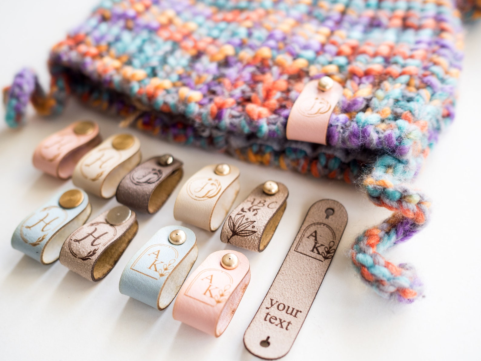 20 Pieces Label Set Leather Labels for Knitted Items With | Etsy Australia