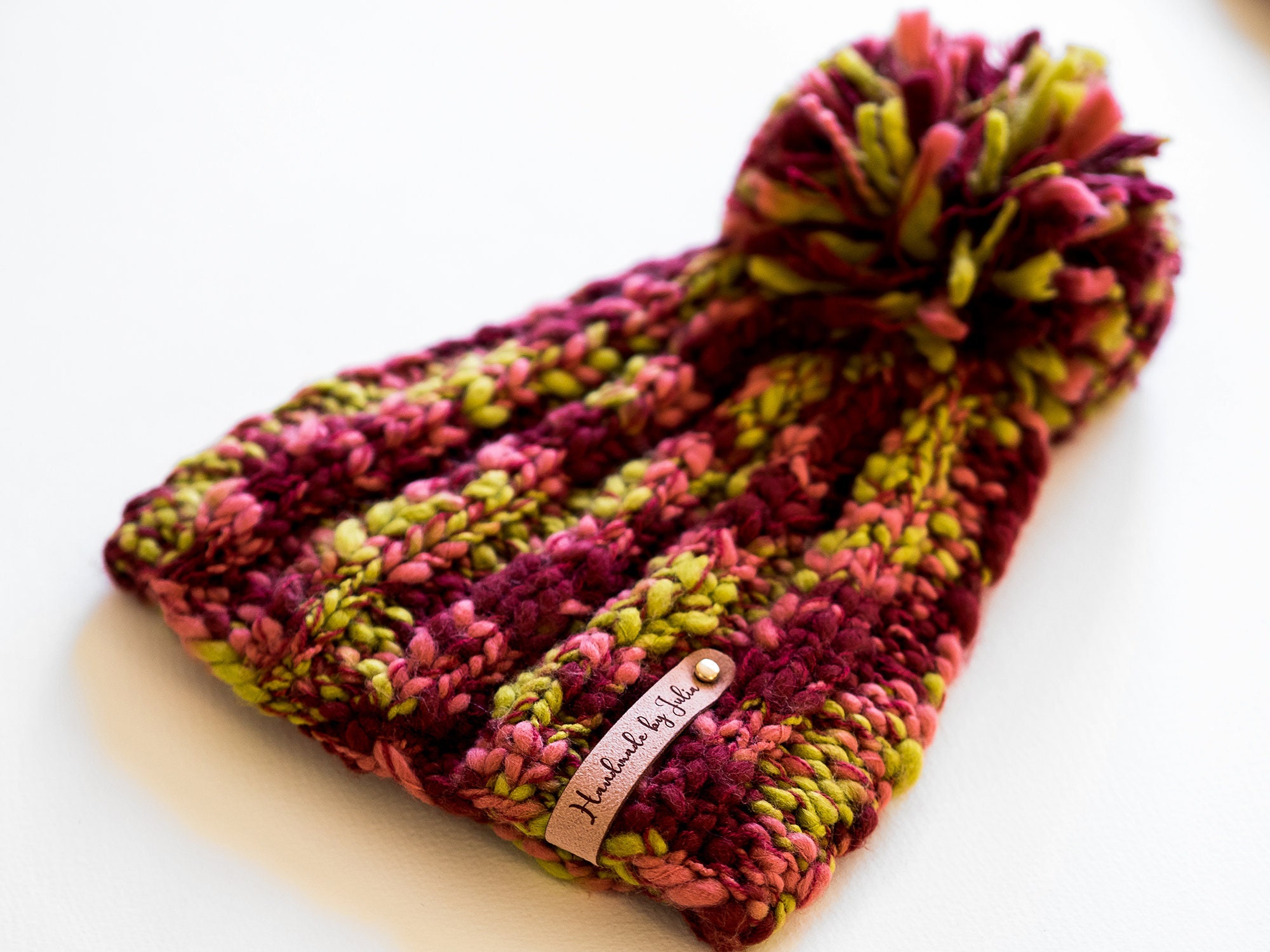 Knitting Handmade Beanie Name Tags Crochet Beret Suede | Etsy