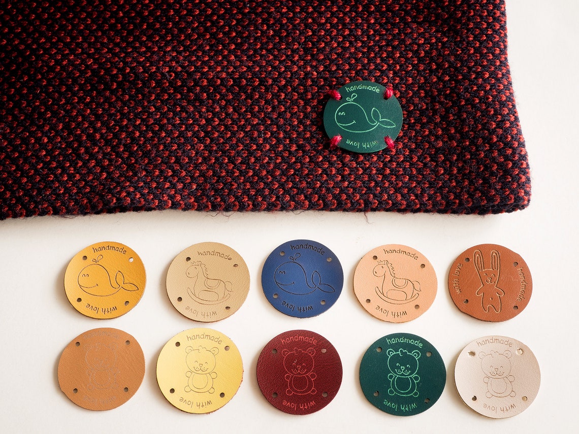 Personalized Circle Round Tags Handmade Item Tags Knitting | Etsy