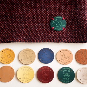 Personalized Circle Round Tags, Handmade Item Tags, Knitting Tags ...