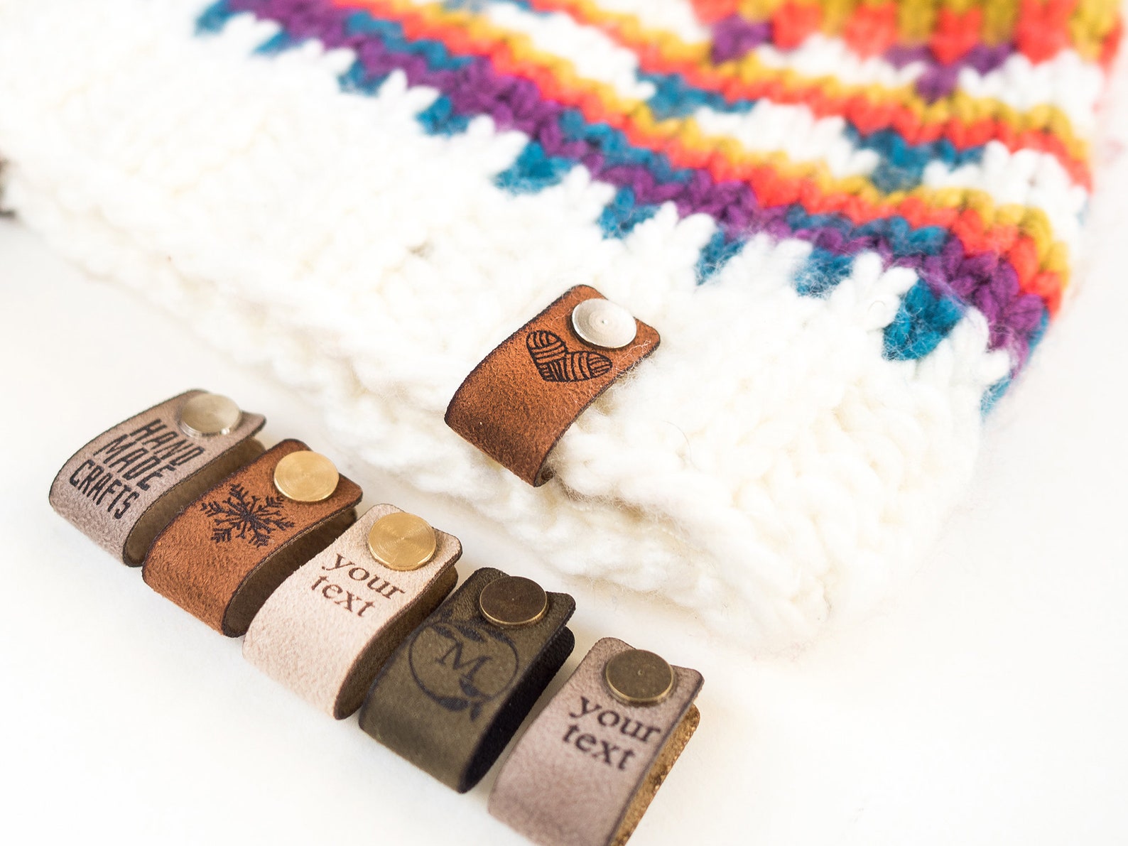 Small Leather Label for Knitted Items Labels With Flat | Etsy