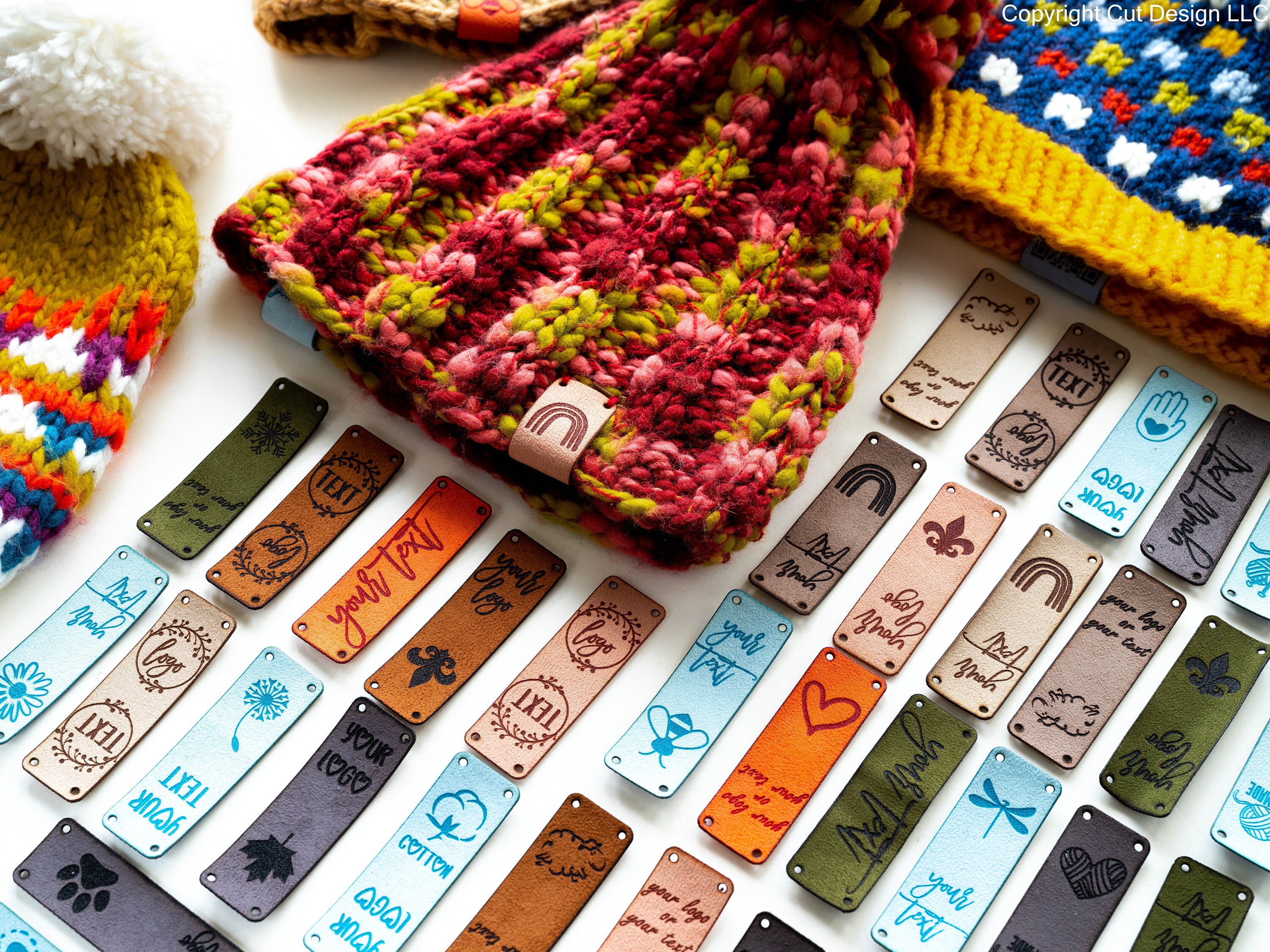 Custom Labels With Logo Custom Crochet Labels Beanies Name - Etsy