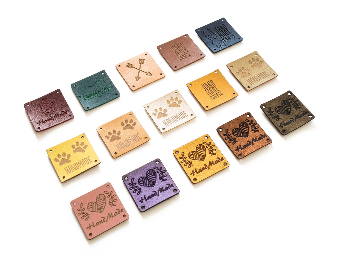 Personalized Leather Labels for Handmade Products Sew on Tags - Etsy