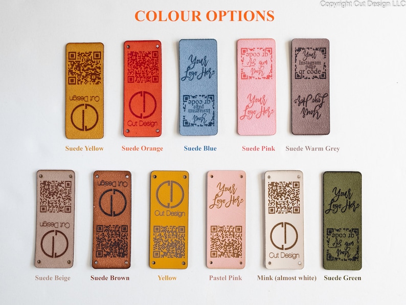 Faux Leather Tags for Handmade Items With QR Code Knitting - Etsy