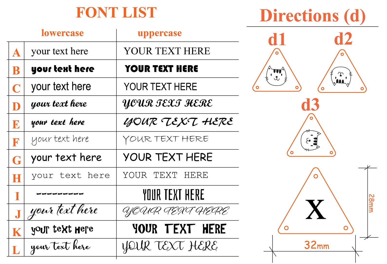 Personalized Triangle Leather Tags for Handmade Item Label | Etsy