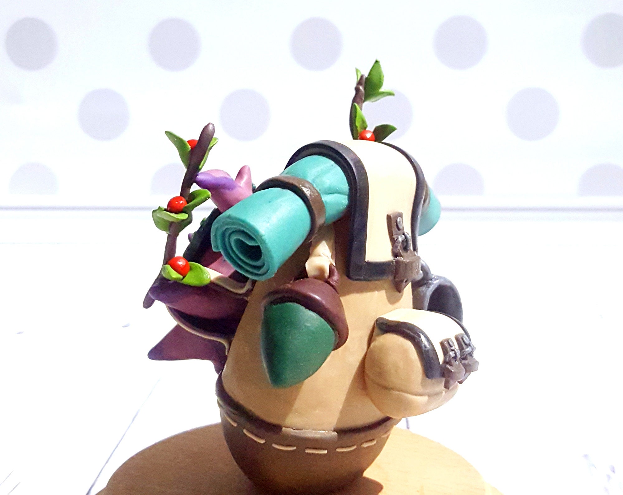 Korok With Backpack Figure Polymer Clay Legend of Zelda Figurine Tears ...