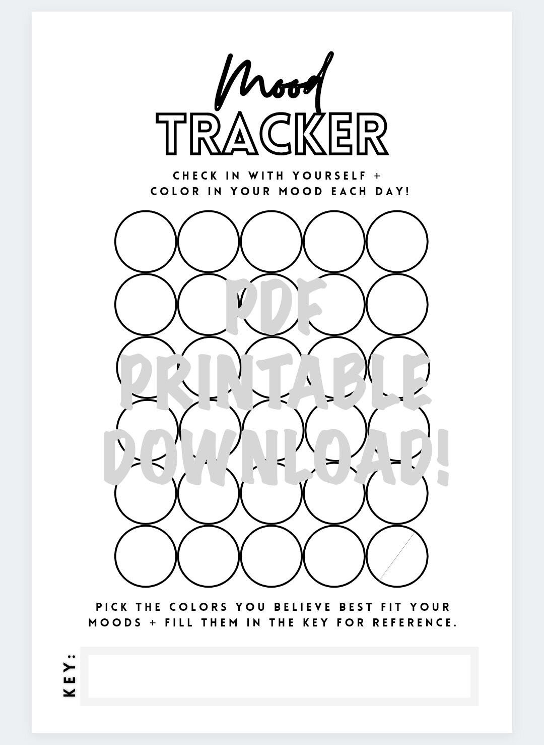 Mood Tracker | Planner Sheet | PRINTABLE PDF | - Etsy