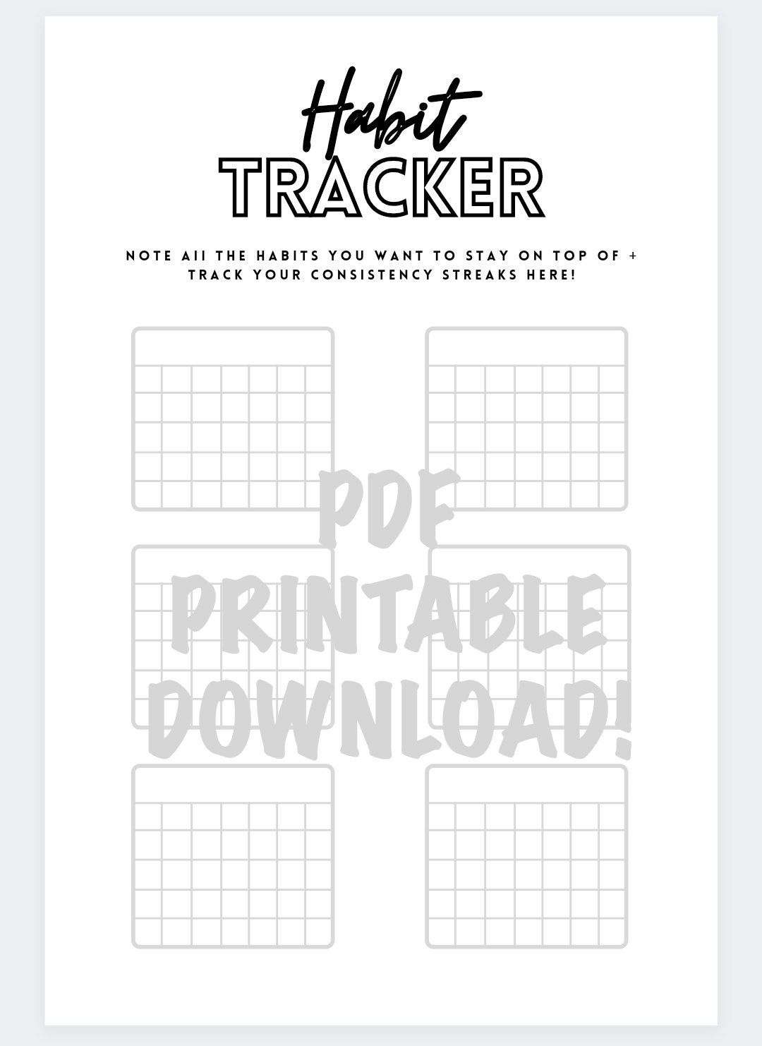 Habit Tracker | Planner Sheet | PRINTABLE PDF | - Etsy