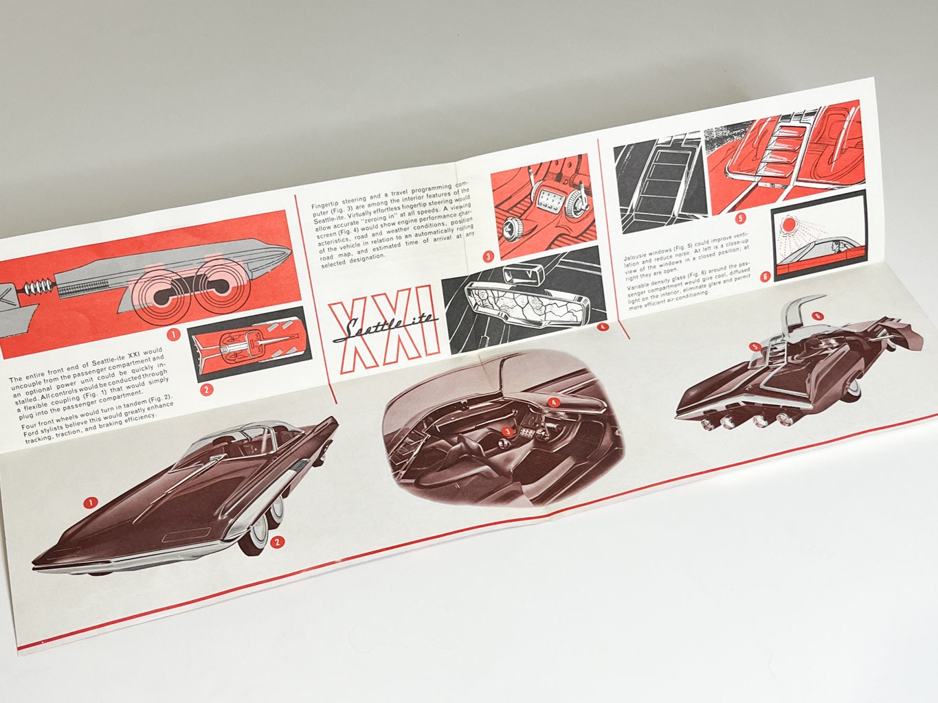 Seattle-ite XXI Brochure Ford Concept Car for Seattle Worlds Fair 1962 ...