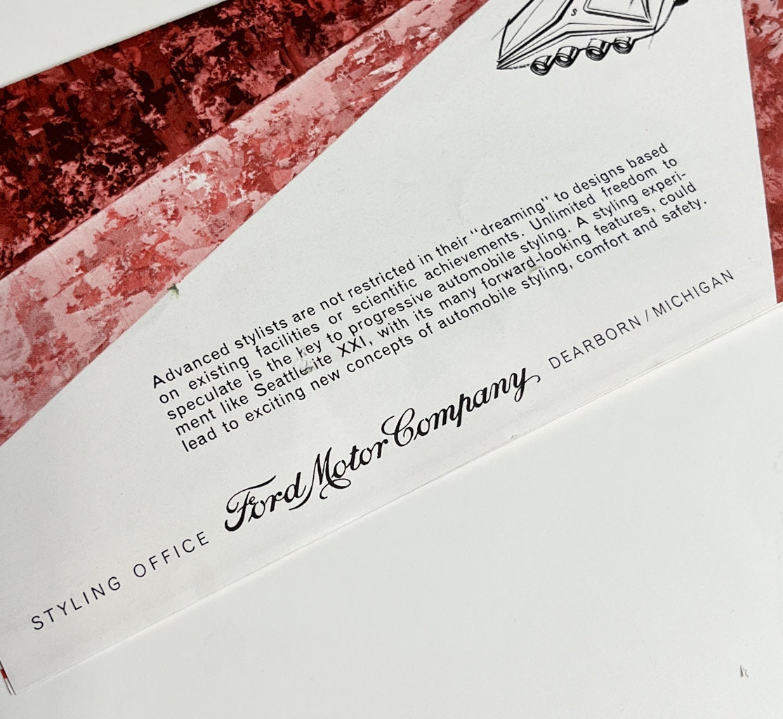 Seattle-ite XXI Brochure Ford Concept Car for Seattle Worlds Fair 1962 ...