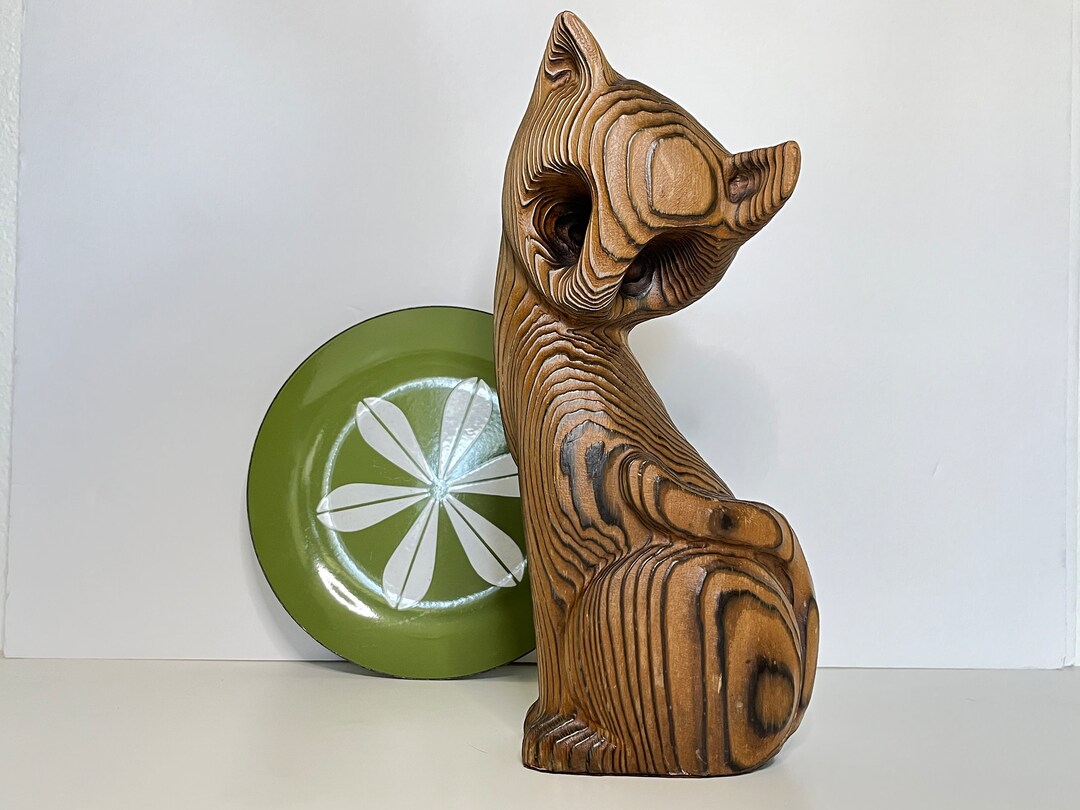 Hand Carved Tiki Cat Witco Inspired 1960s Vintage Tropical Bar - Etsy