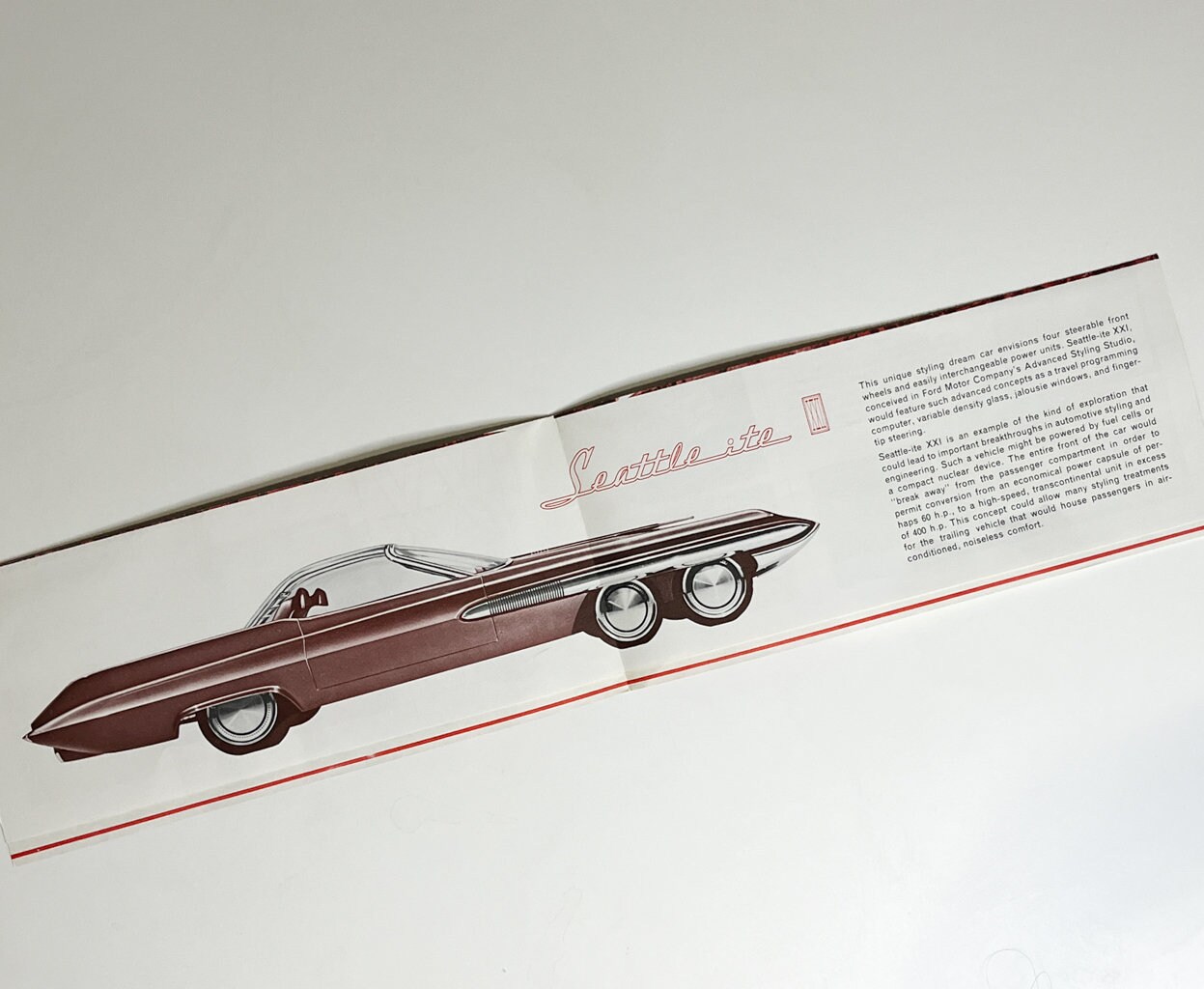 Seattle-ite XXI Brochure Ford Concept Car for Seattle Worlds Fair 1962 ...