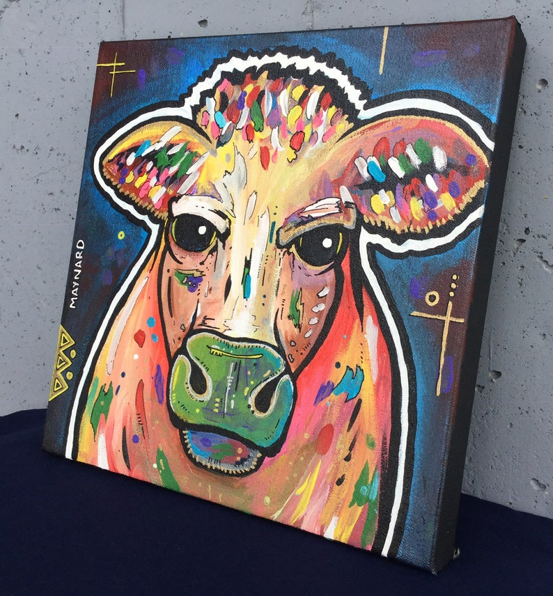 Divine Bovine Original Cow Acrylic Painting. Cattle Lovers - Etsy