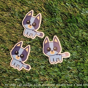 Heeler Dog TBH Creature Sticker | Blue and Bingo Dogs Cartoon Meme ...