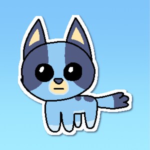 Heeler Dog TBH Creature Sticker | Blue and Bingo Dogs Cartoon Meme ...