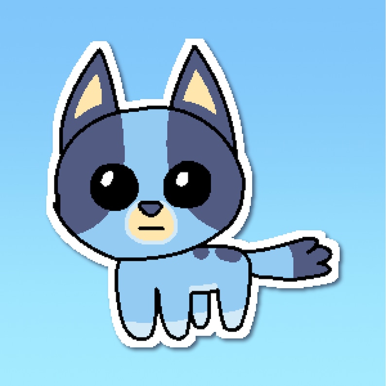 Heeler Dog TBH Creature Sticker Blue and Bingo Dogs Cartoon - Etsy