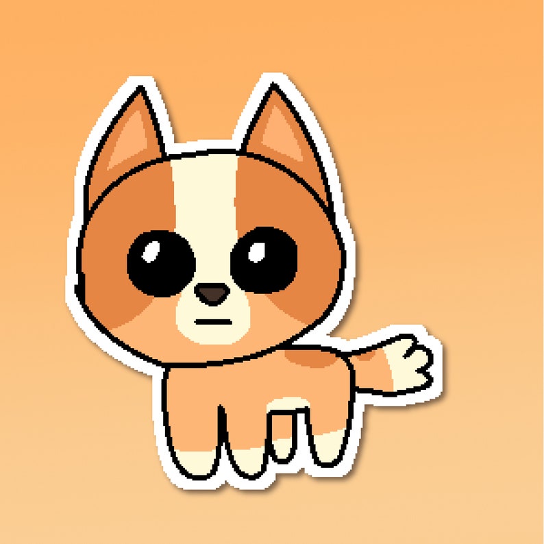 Heeler Dog TBH Creature Sticker Blue and Bingo Dogs Cartoon - Etsy