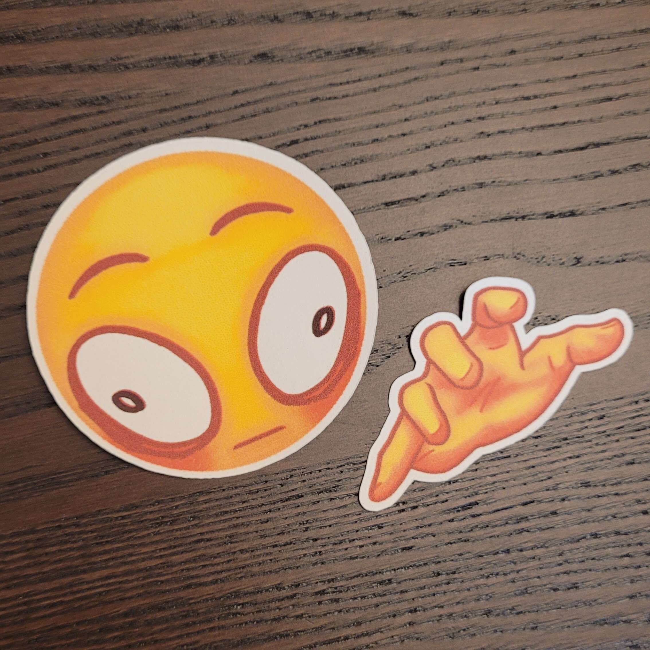 Cursed Emoji Stickers Funny Meme Stickers Cursed Stare, Cursed Blush, and Cursed Hand Matte ...