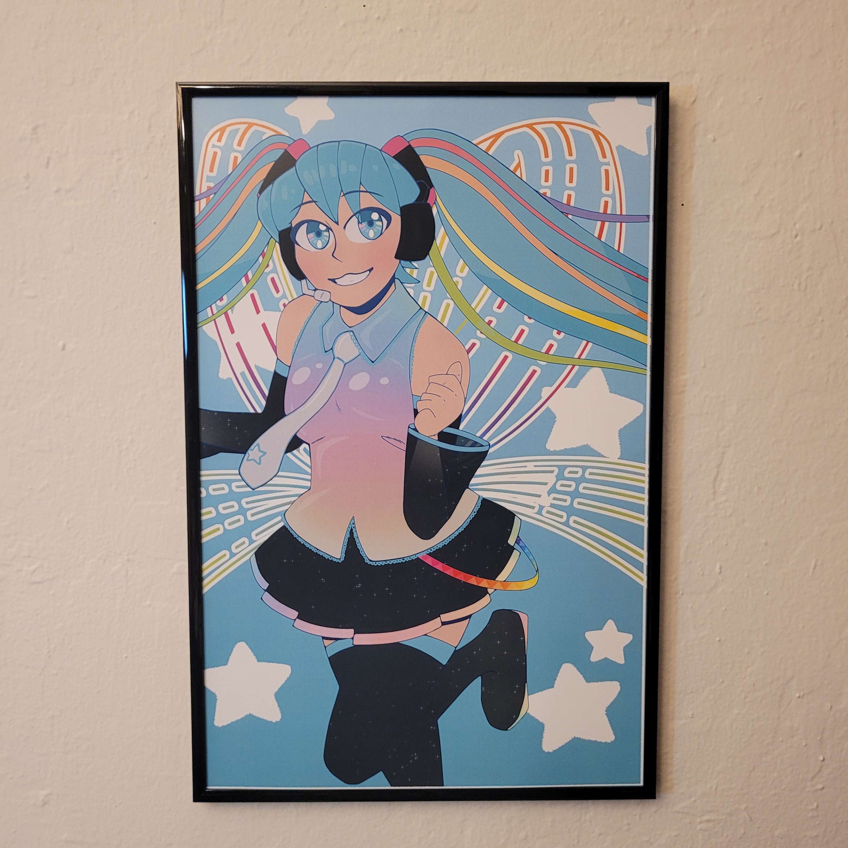 10th Anniversary Miku Print | Kawaii Rainbow Anime Art - Etsy