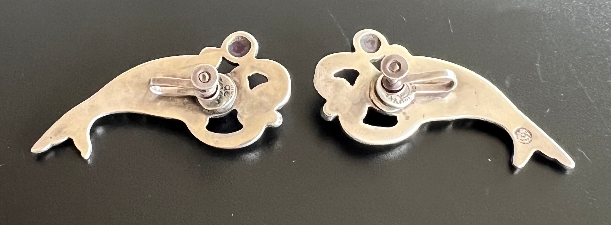 Margot De Taxco Mexico Sterling Silver Amethyst Koi Fish Earrings No ...