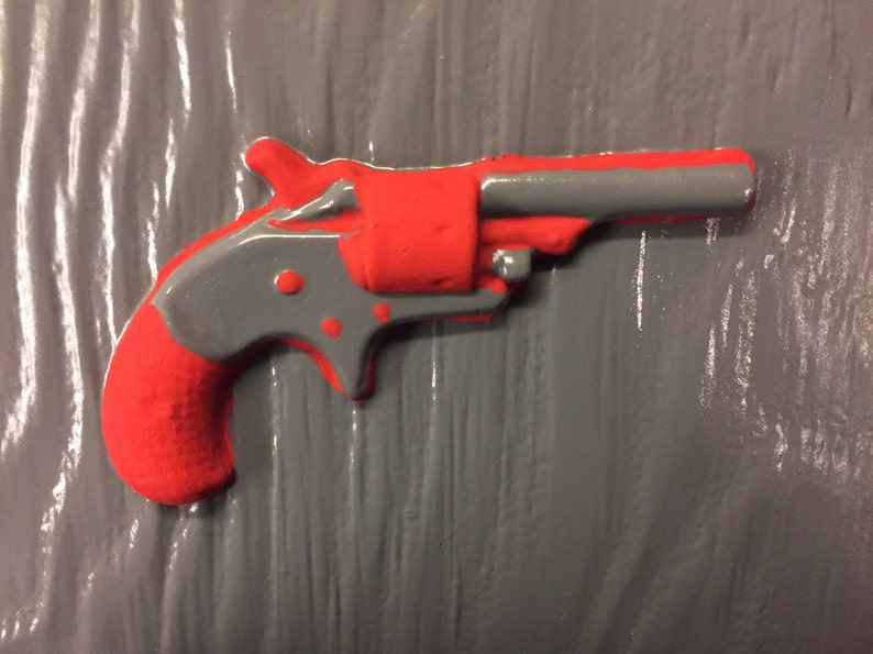Andy Warhol Style Framed Plastic 22 Pistol With Enamel Paint on ...