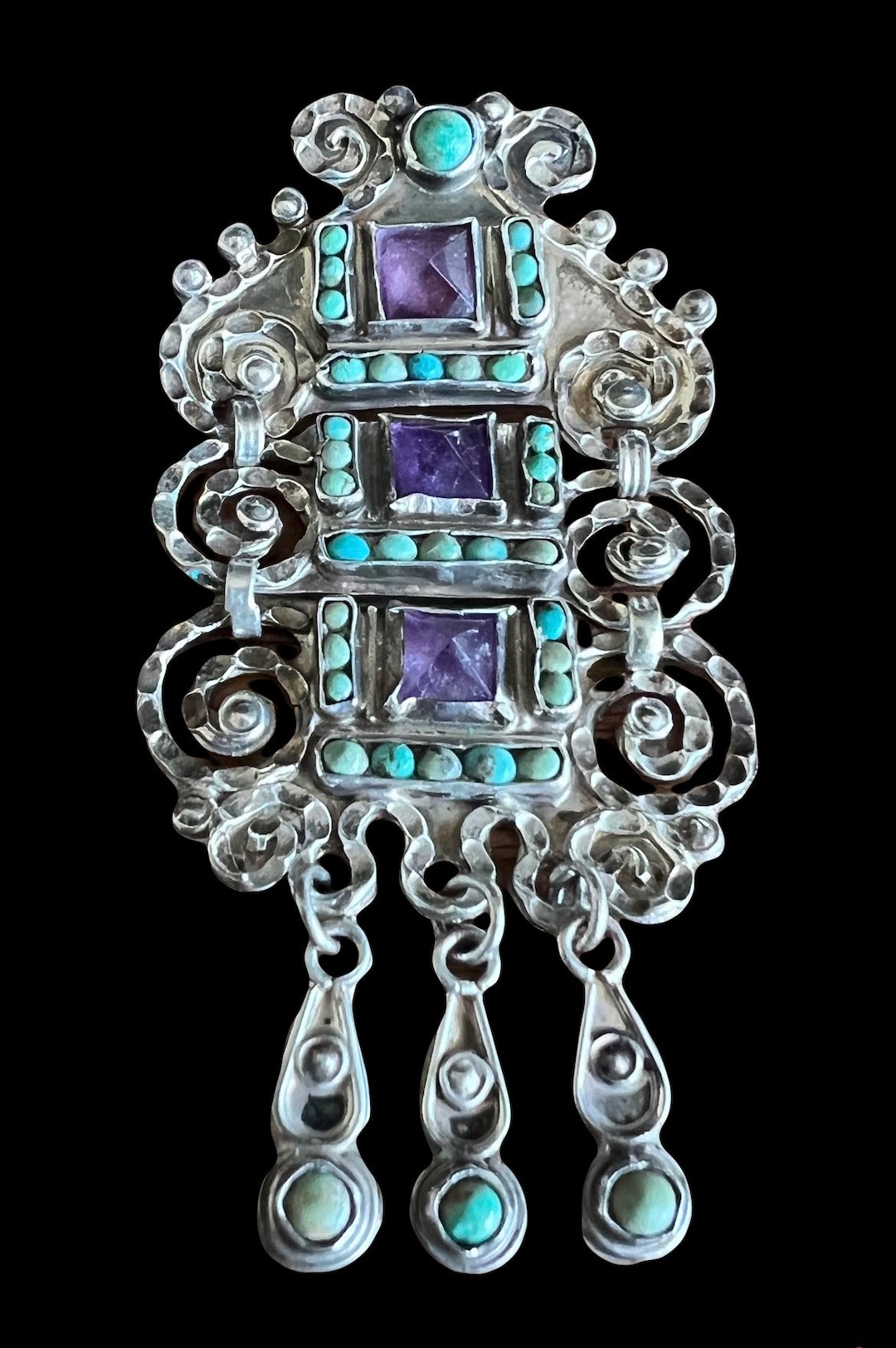Matilde Poulat MATL Taxco Mexico Sterling Silver Turquoise Amethyst ...
