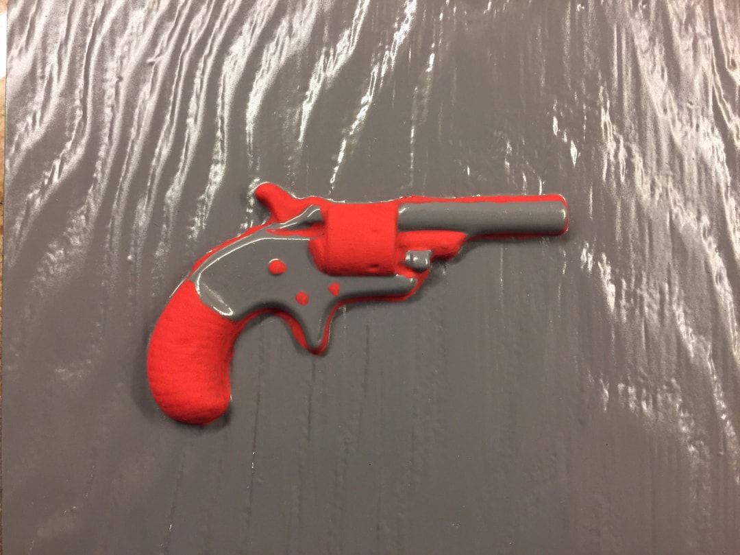 Andy Warhol Style Framed Plastic 22 Pistol With Enamel Paint on ...